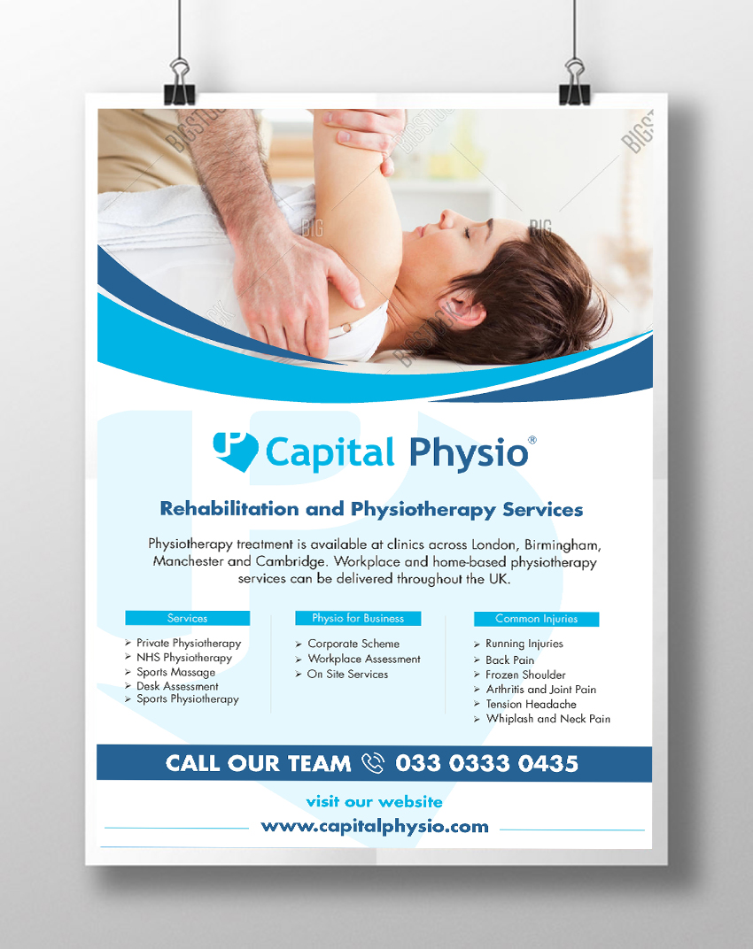 Modern, Bold, Healthcare Poster Design for Capital Physio by ecorokerz ...