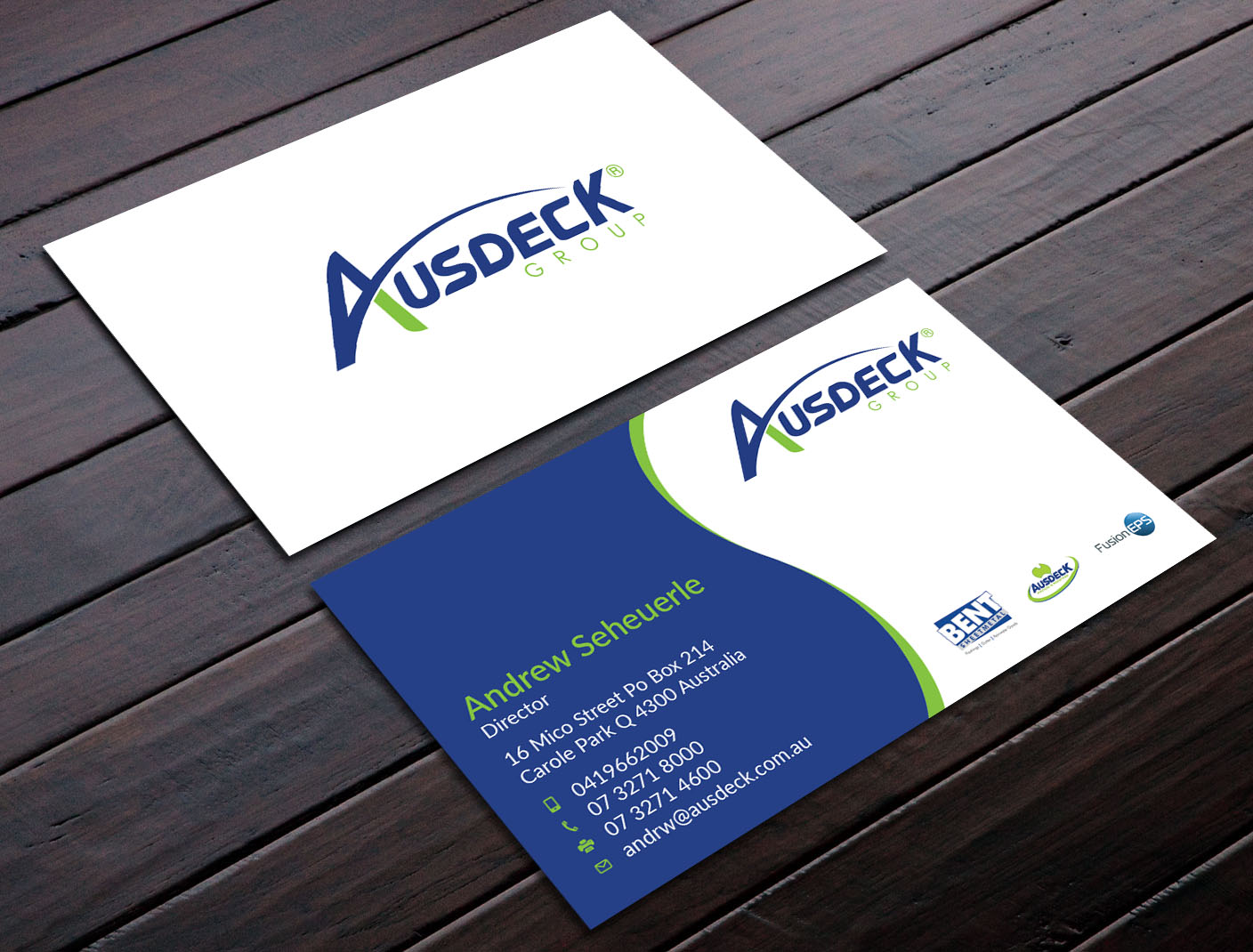 Modern, Professional, Manufacturer Business Card Design for Ausdeck ...