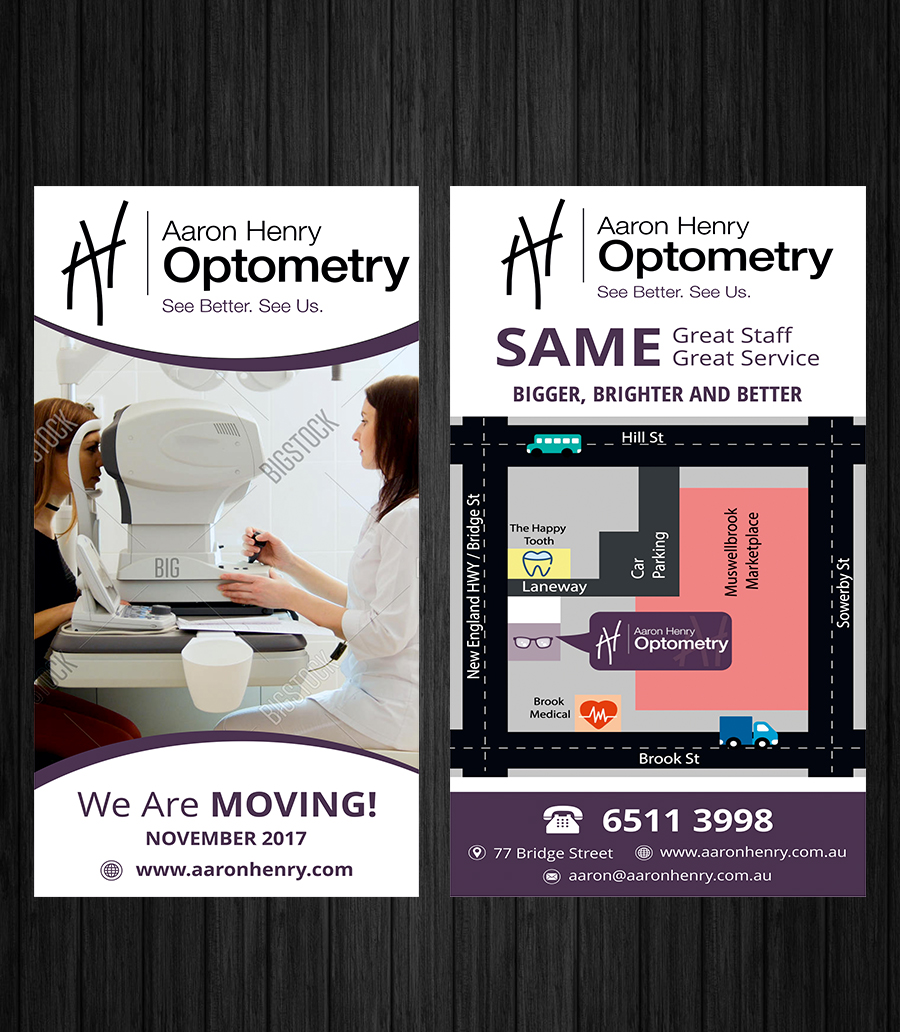 Moving Flyer Design for Aaron Henry Optometry by ESolz Technologies ...