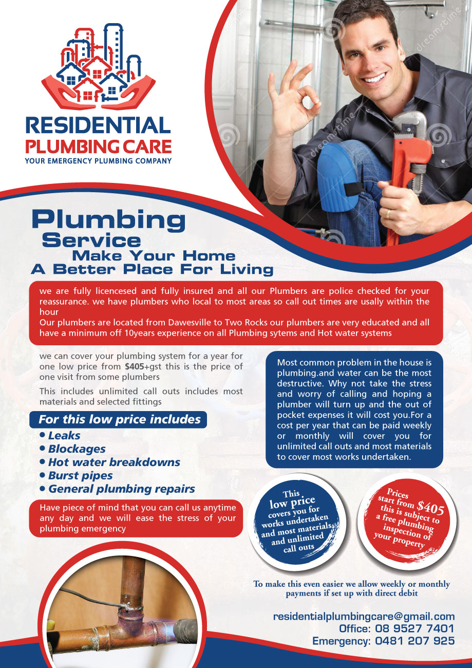 Professional, Economical, Plumbing Flyer Design for Residential ...