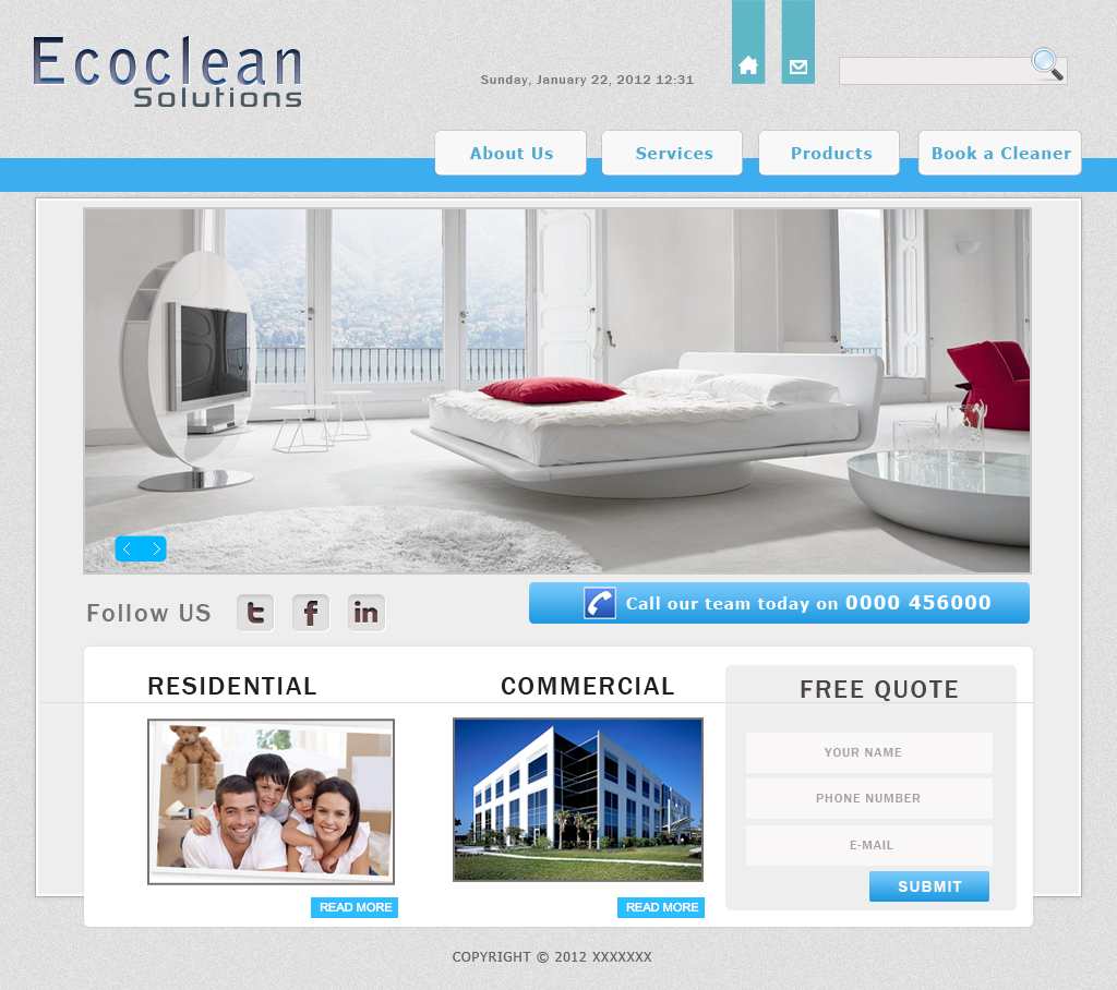 Modern, Upmarket, Residential Web Design for Ecoclean Solutions by GK | Design #580402