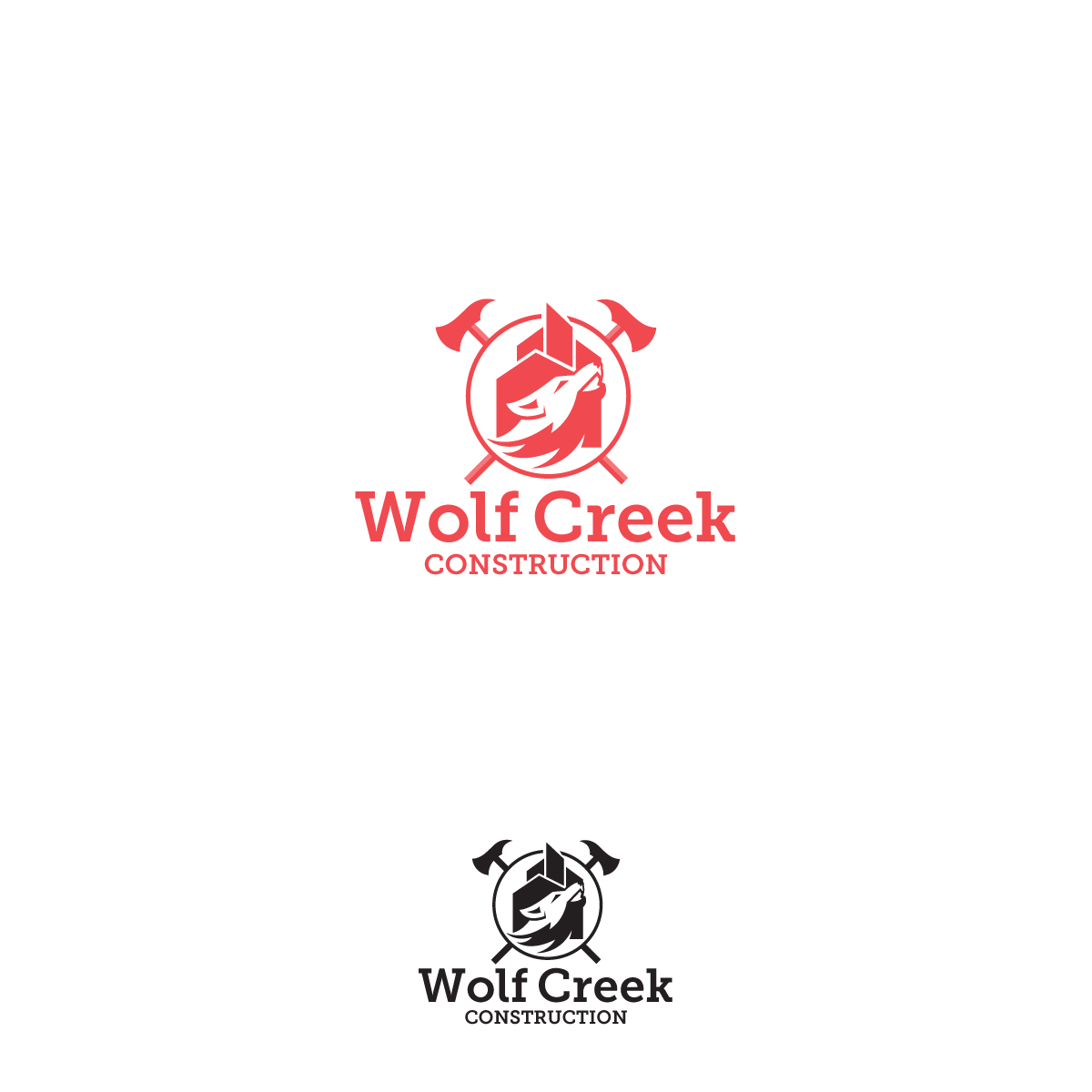 Elegant, Playful, Construction Logo Design for Wolf Creek Construction by Monika | Design #15213252