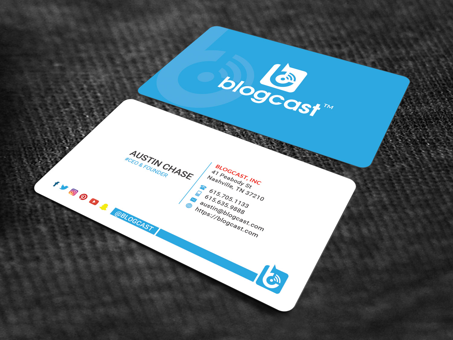 Upmarket, Modern, Media Business Card Design for BLOGCAST by Sandaruwan ...