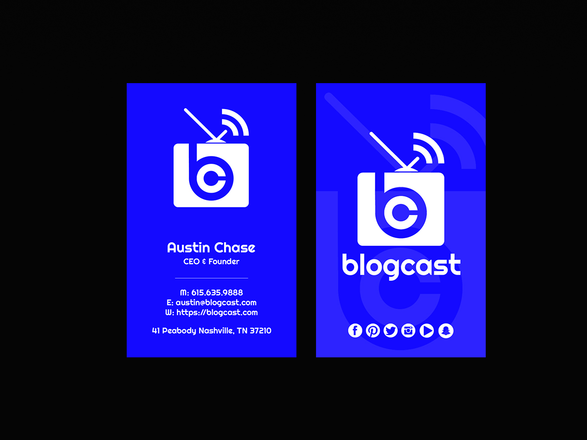 Upmarket, Modern, Media Business Card Design for BLOGCAST by Creations ...
