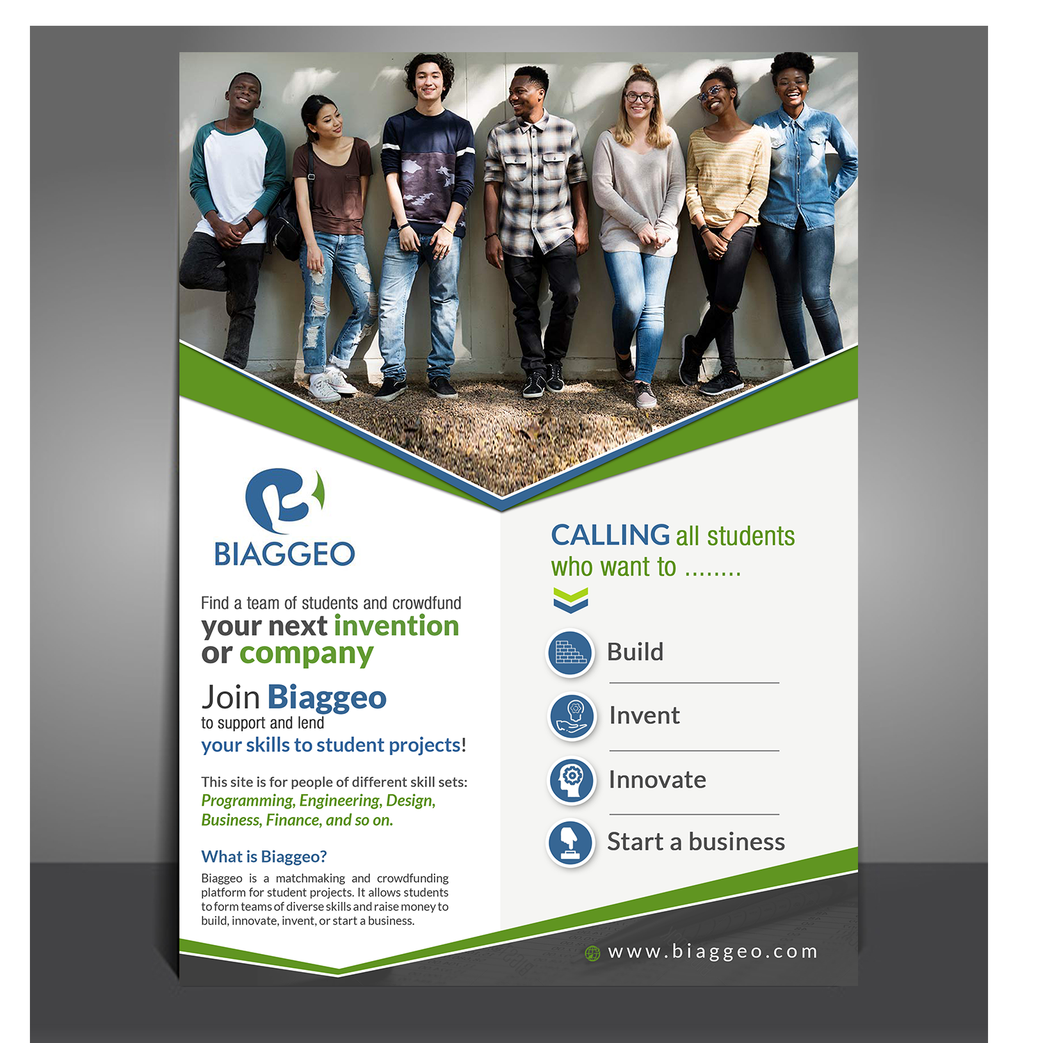 Modern, Bold, Crowdfunding Flyer Design for a Company by creative.bugs ...