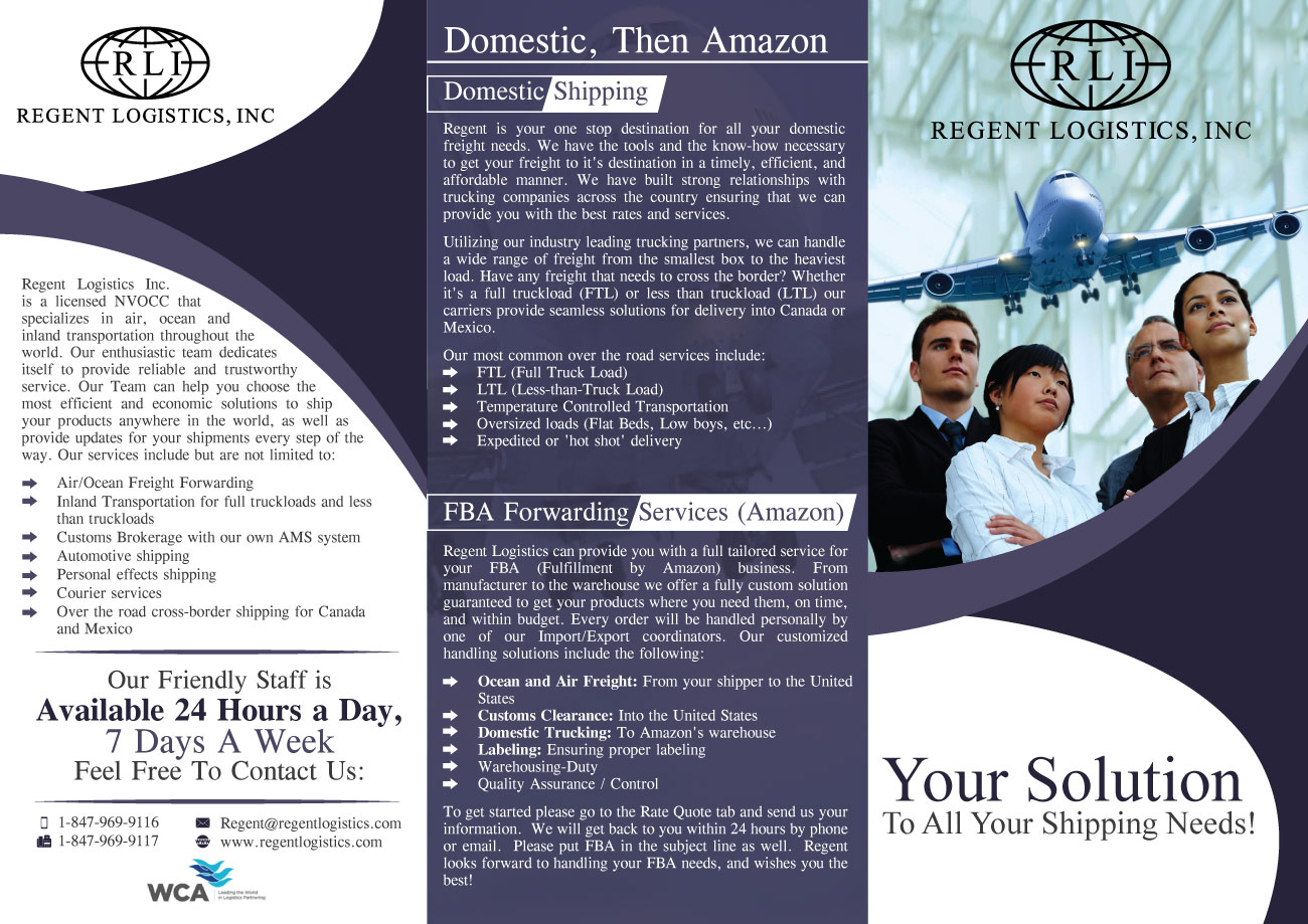 Elegant, Playful, Freight Forwarding Flyer Design for Regent logistics ...