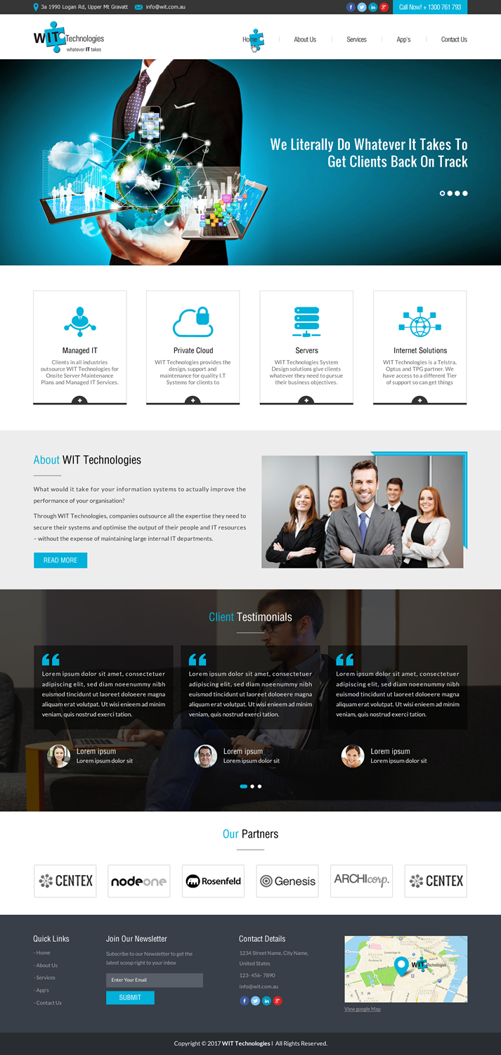 Modern, Professional Web Design for WIT Technologies by Sbss | Design ...