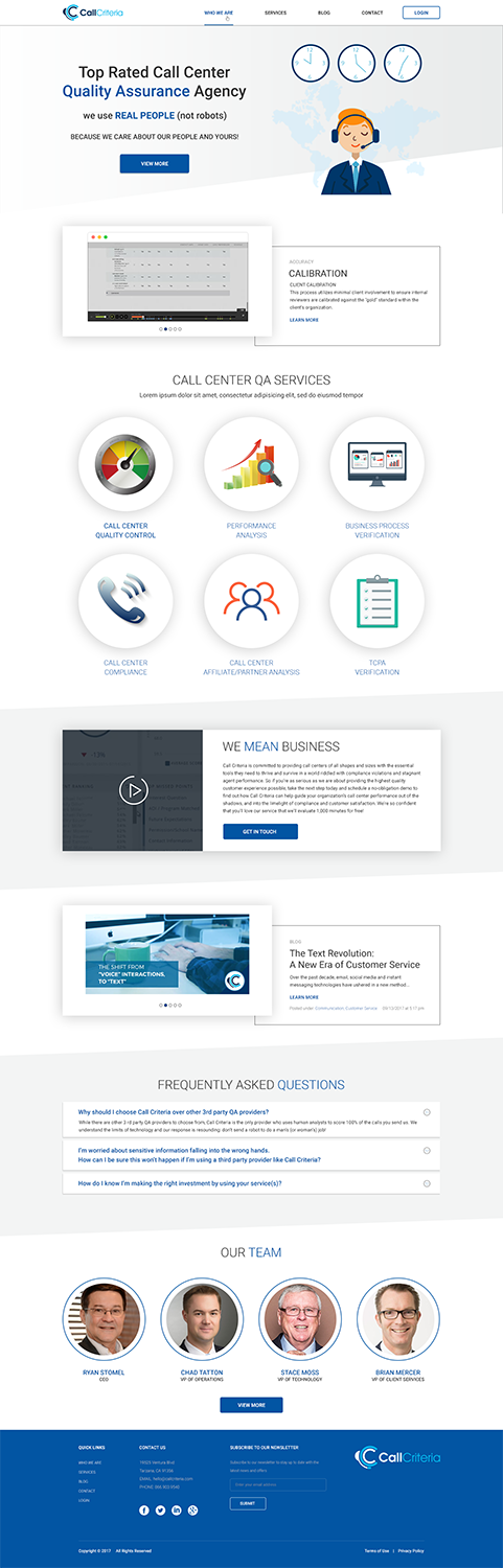 Modern, Upmarket, Telecommunications Web Design for Call Criteria by ...