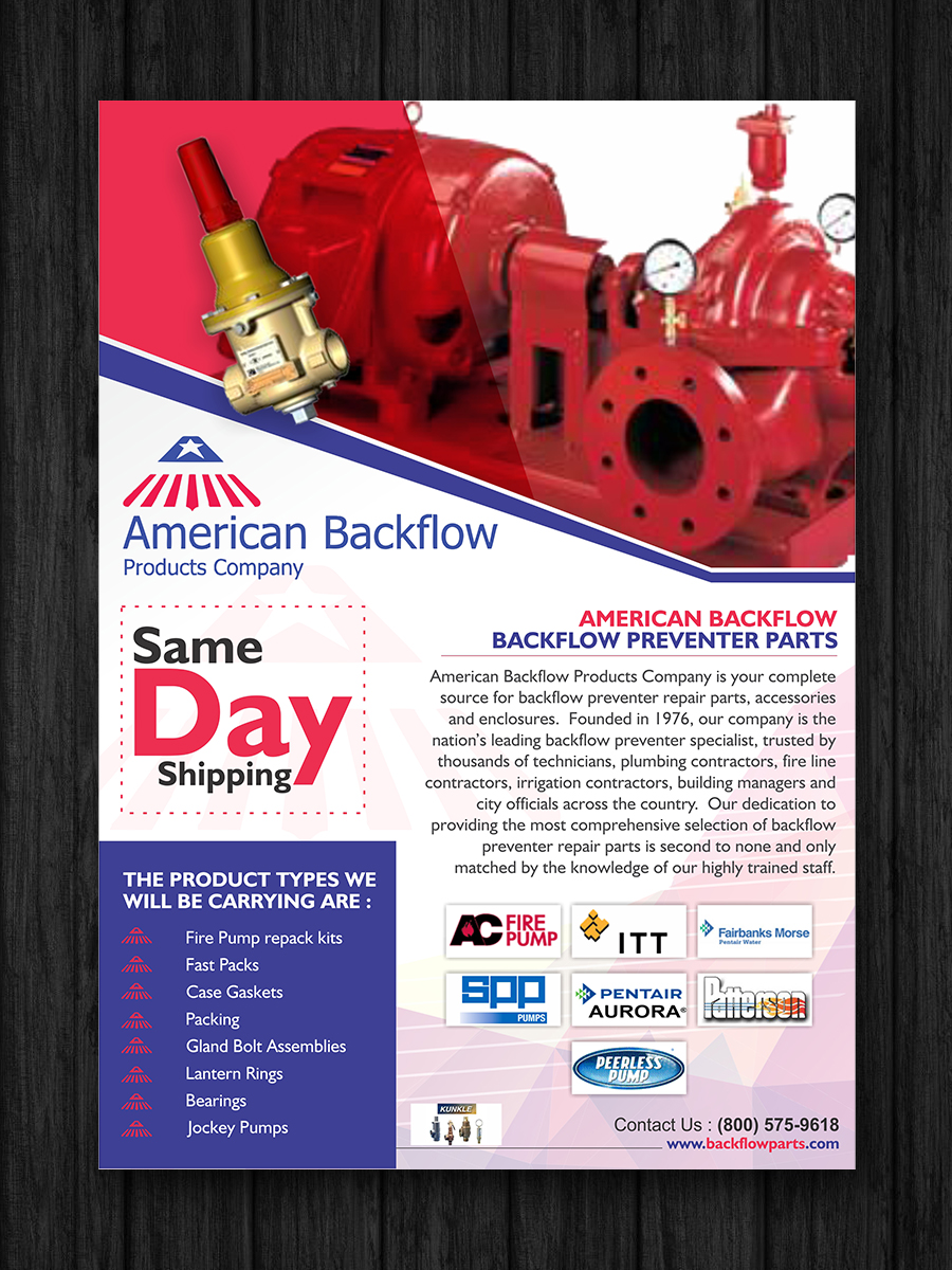 Professional, Serious, Wholesale Flyer Design for American Backflow ...
