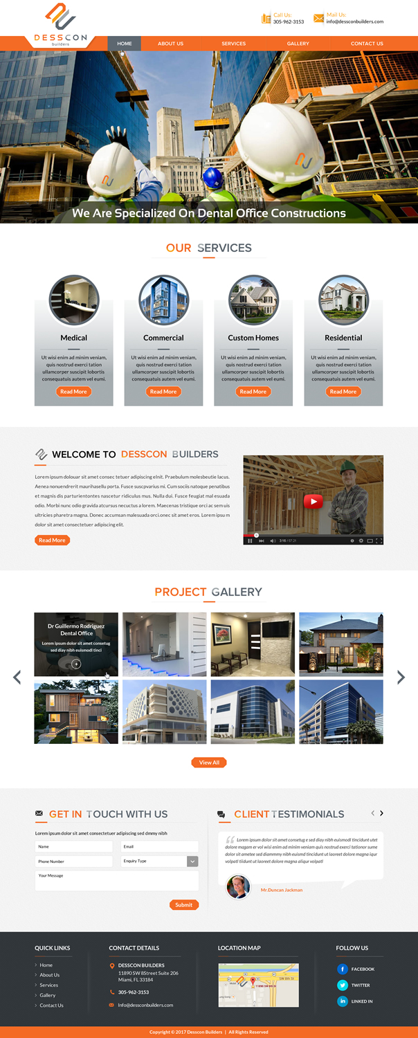 Professional, Elegant, Construction Company Web Design for a Company by ...