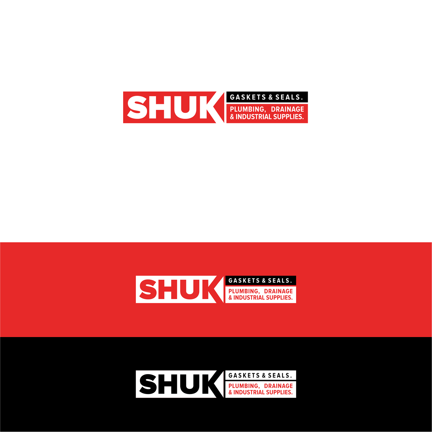 Bold, Serious Logo Design for SHUK. GASKETS & SEALS. PLUMBING, DRAINAGE ...