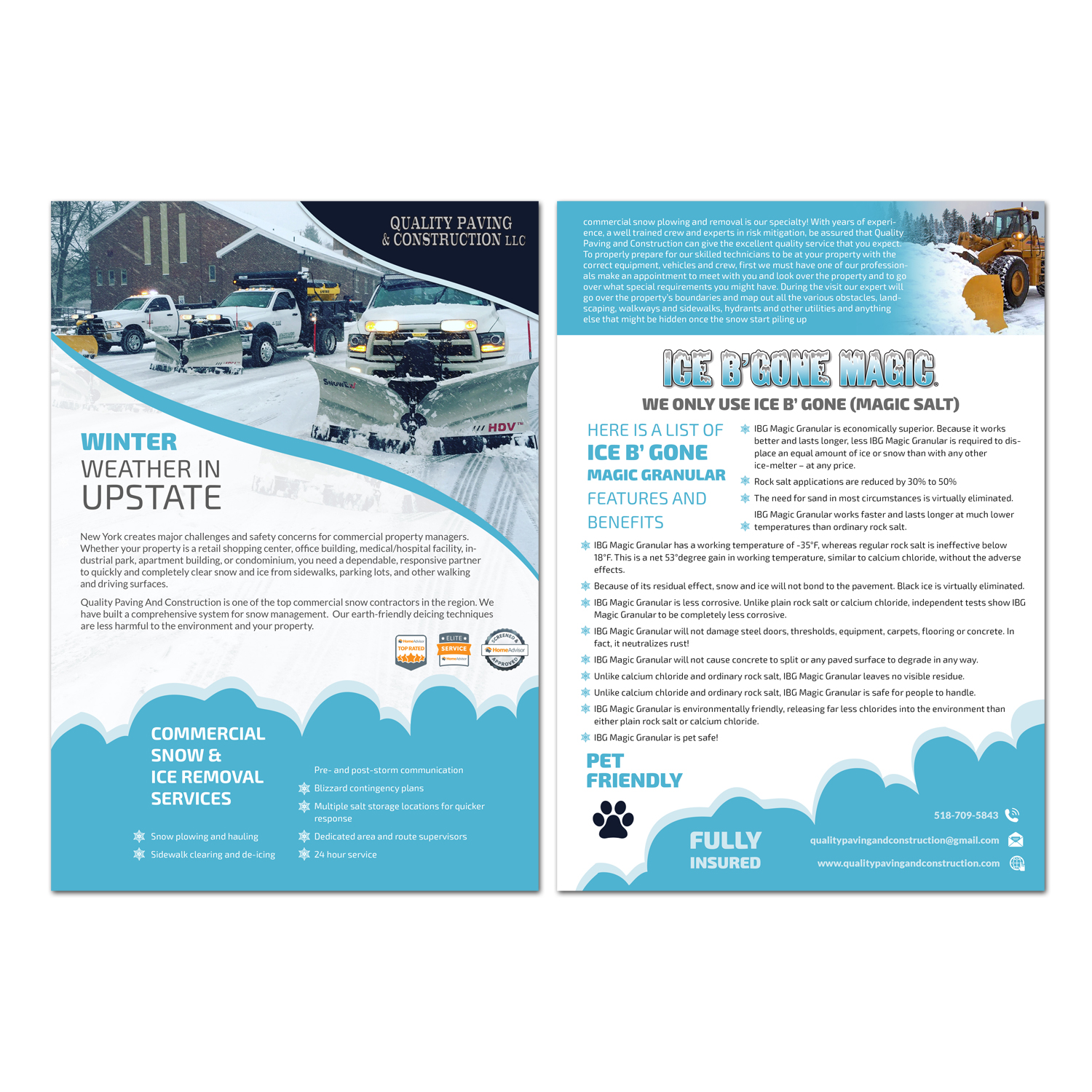 Upmarket, Bold, Snow Removal Flyer Design for Bumpys Polar Freeze, Inc ...