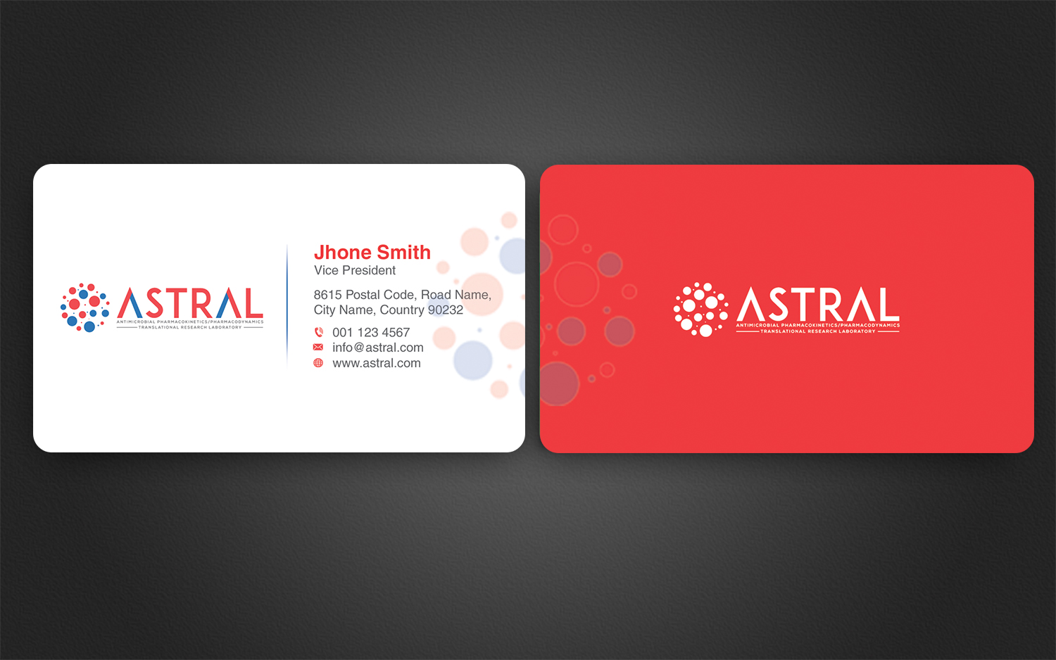Feminine, Conservative, Pharmaceutical Business Card Design for ASTRAL ...