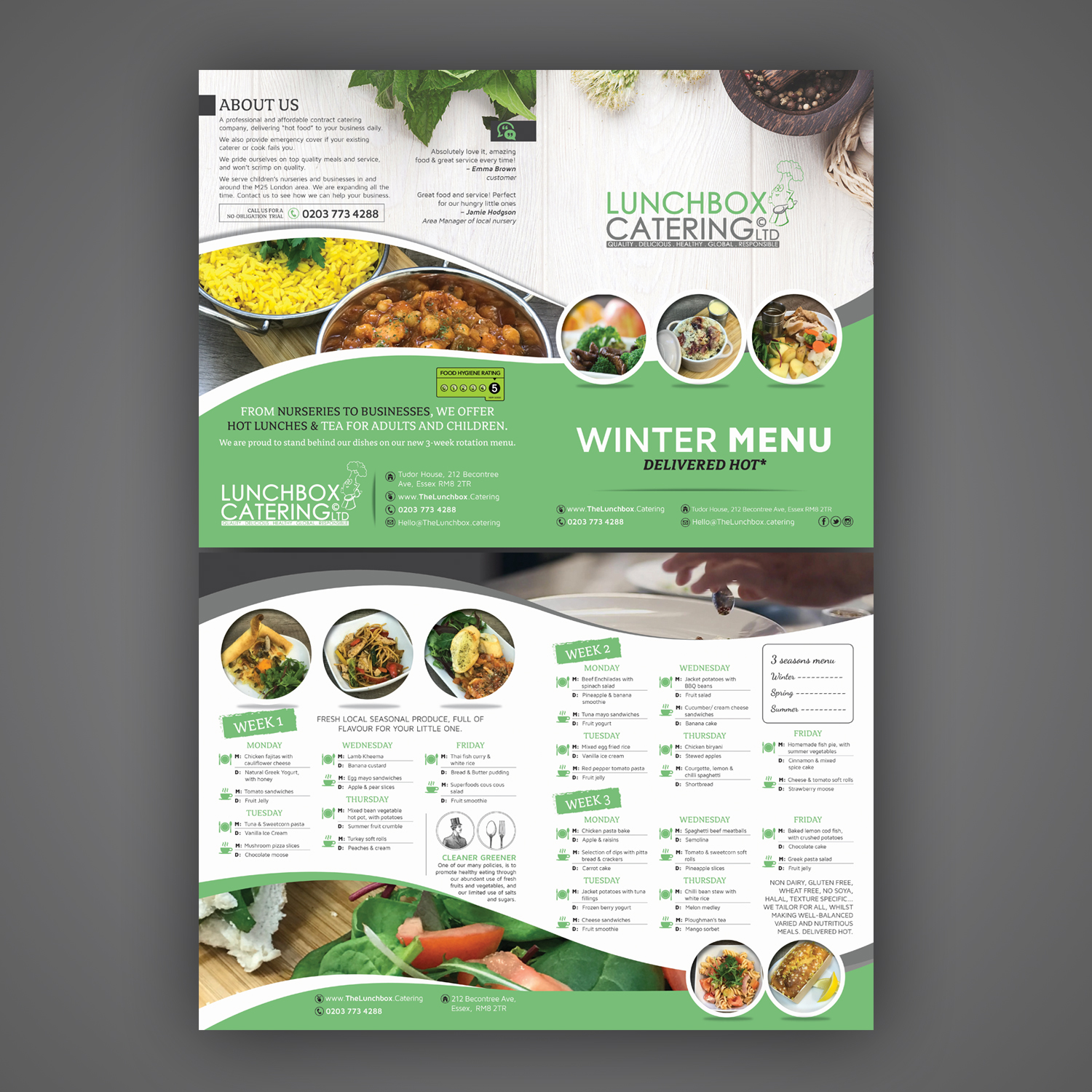 Modern, Professional, Catering Flyer Design for Lunchbox Catering by ...