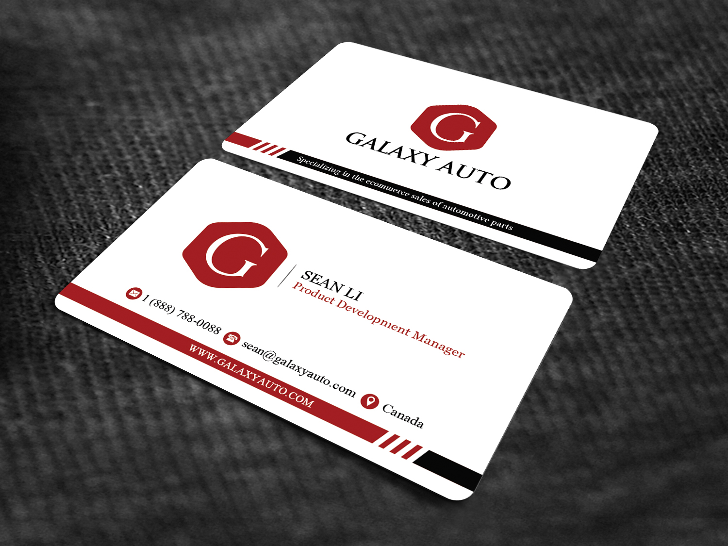 Bold, Masculine, Automotive Business Card Design for Galaxy Auto Ltd by ...