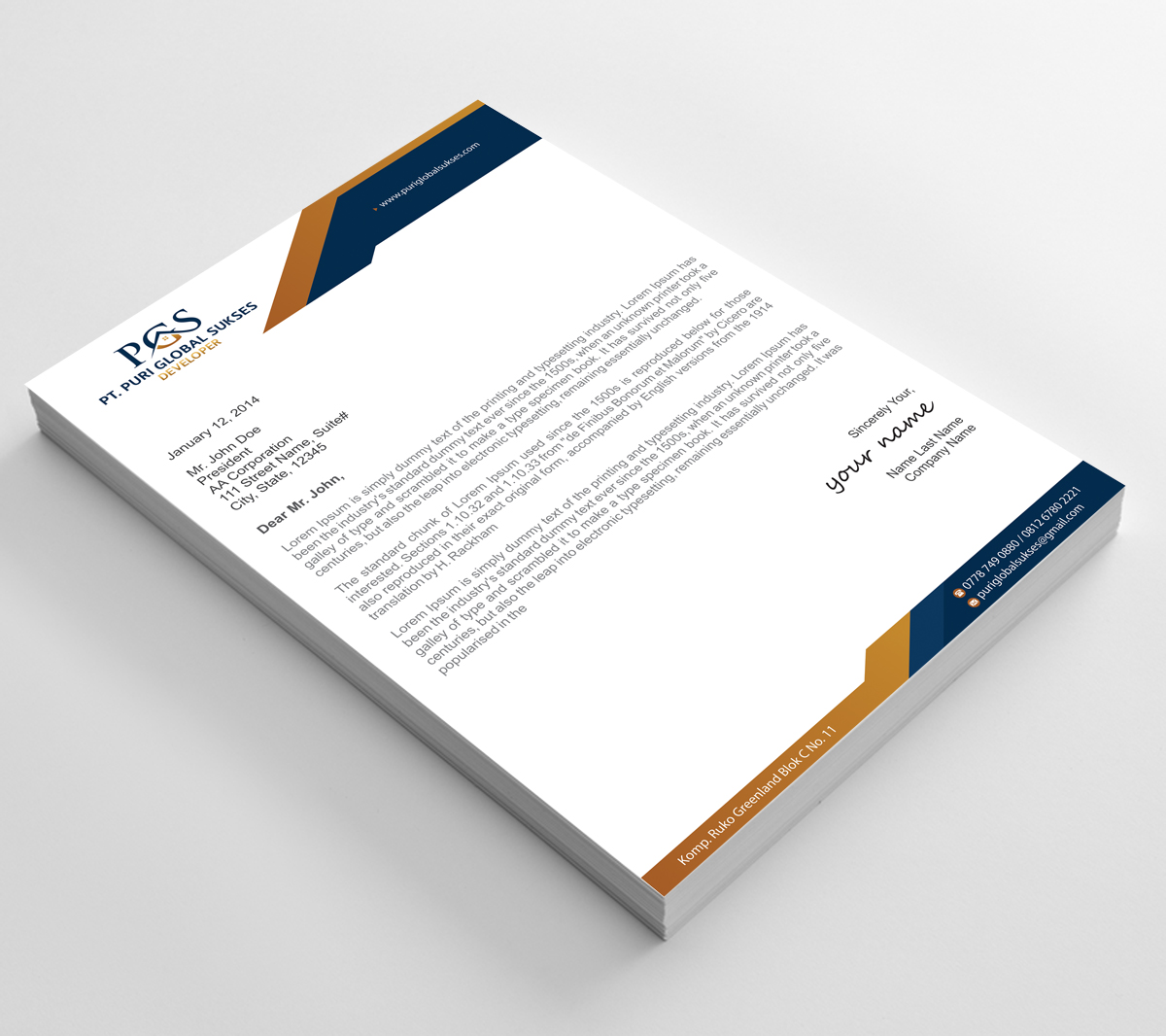 Elegant, Professional, Real Estate Development Letterhead Design for ...