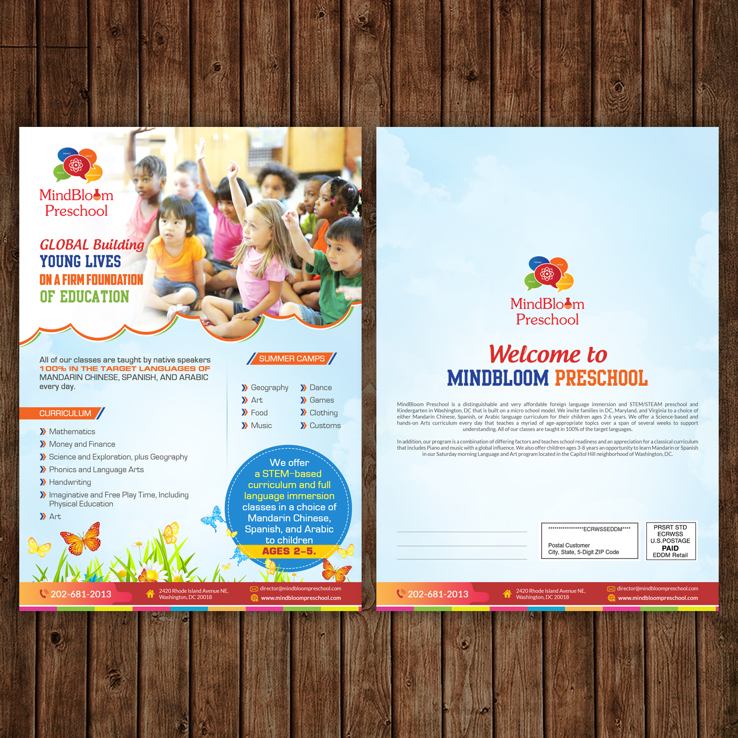 Elegant, Playful, Preschool Flyer Design for MIndBloom Preschool by ...