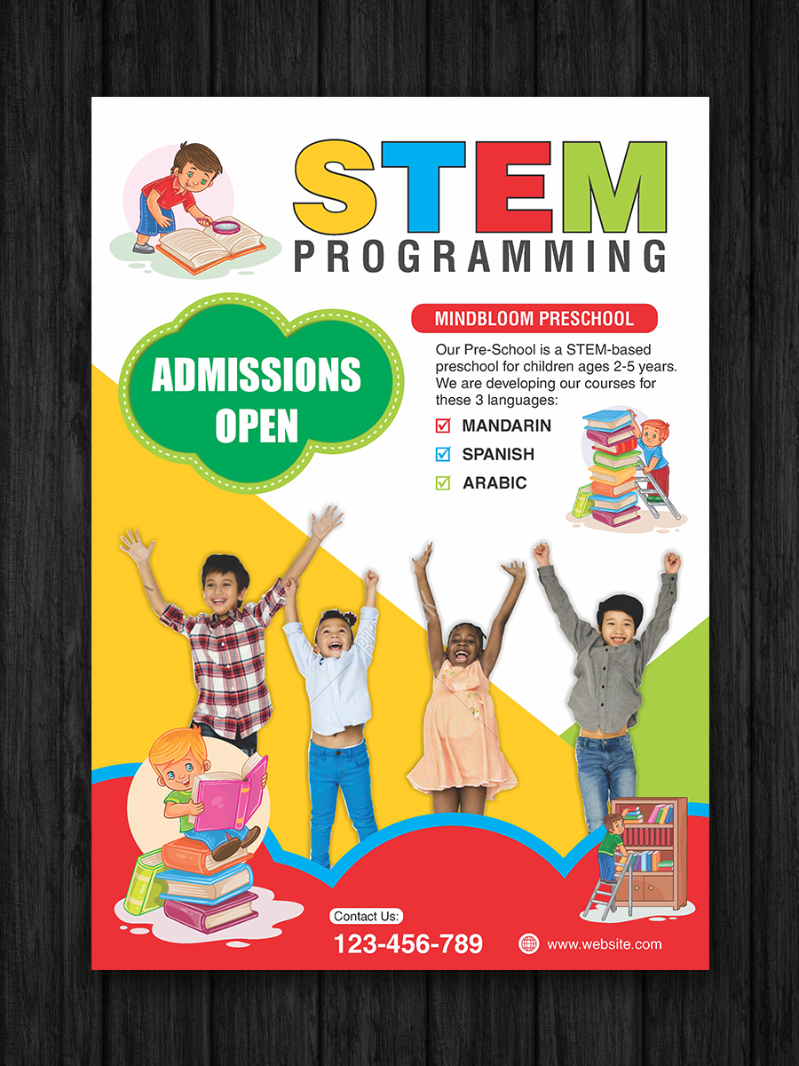 Elegant, Playful, Preschool Flyer Design for MIndBloom Preschool by ...