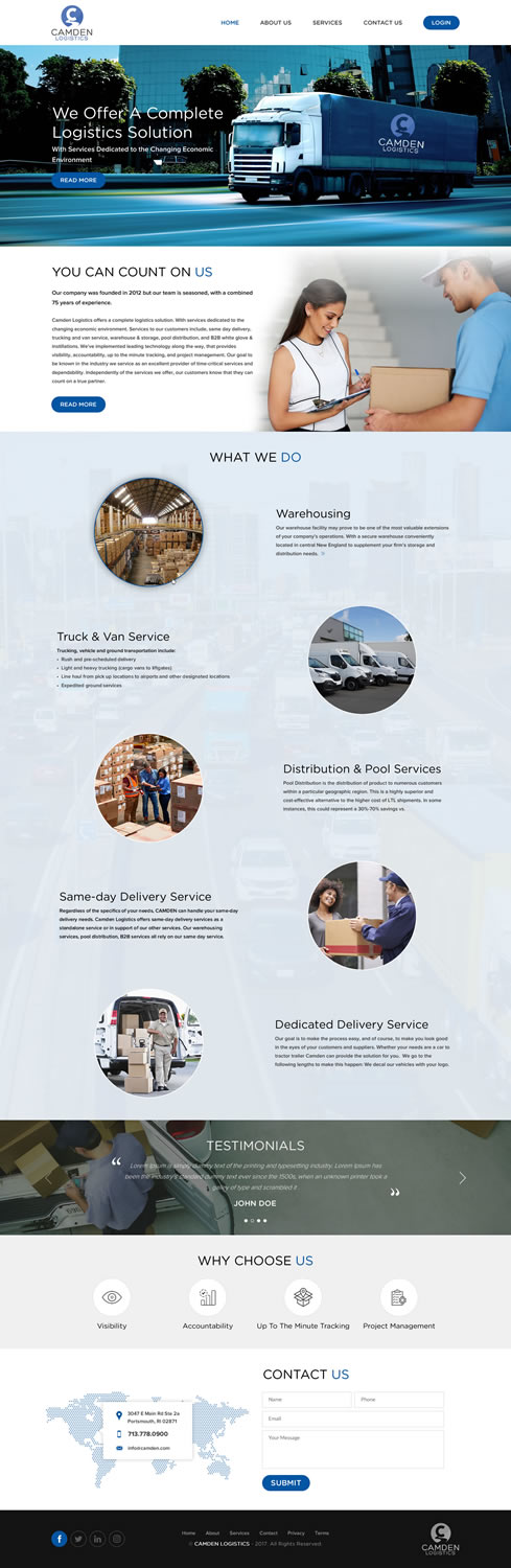 Modern, Bold, Logistics Web Design for Camden Logistics by Sbss ...