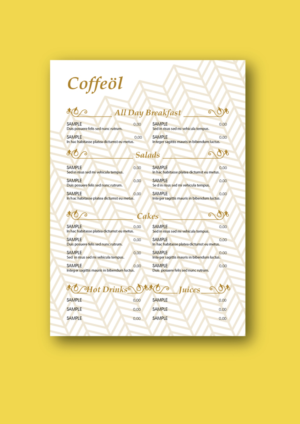 Elegant, Modern, Coffee Shop Menu Design for Caffeine by Vishal ...