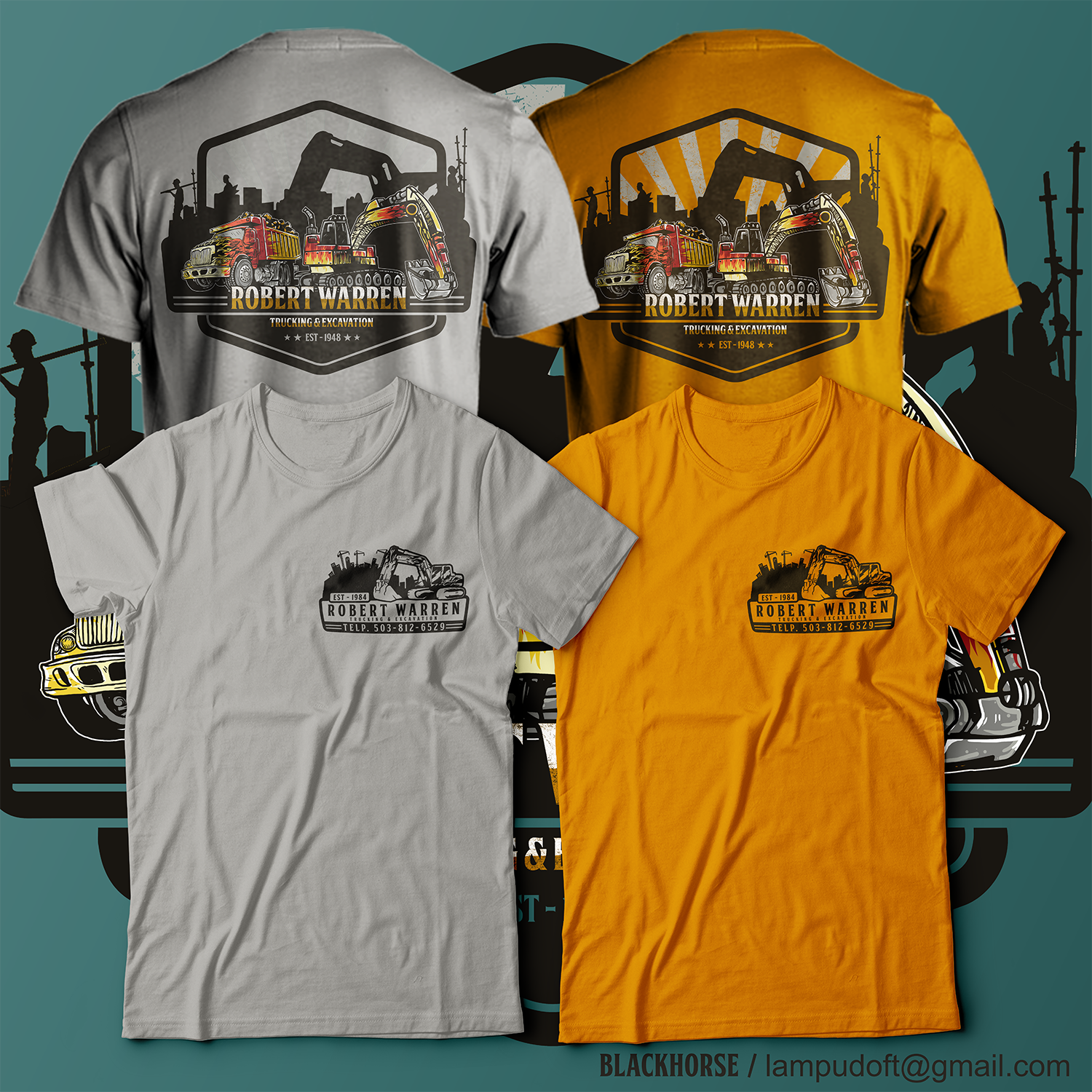 Modern Professional Construction Company T shirt Design For RWTE By Blackhorse Design 16396672