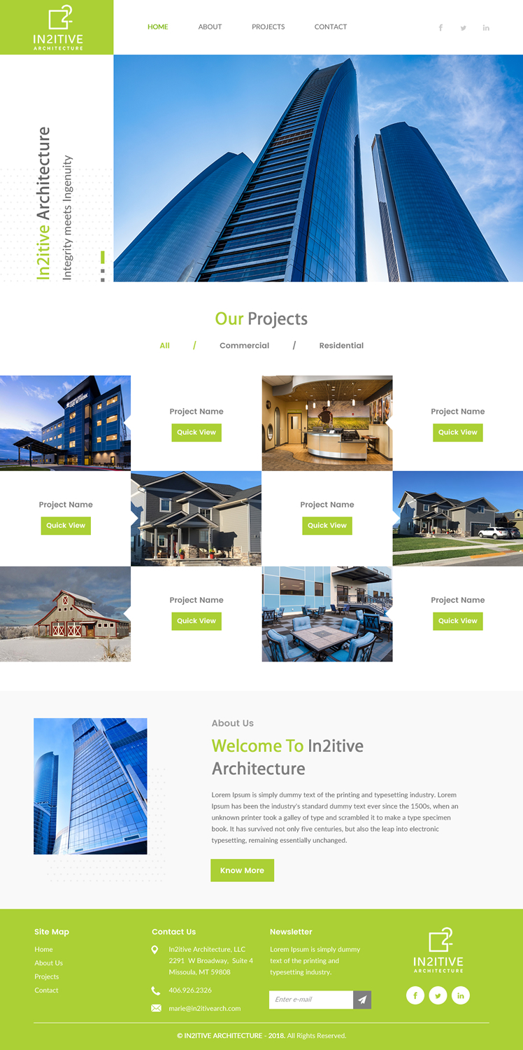 Modern, Personable, Architecture Web Design for In2itive Architecture ...