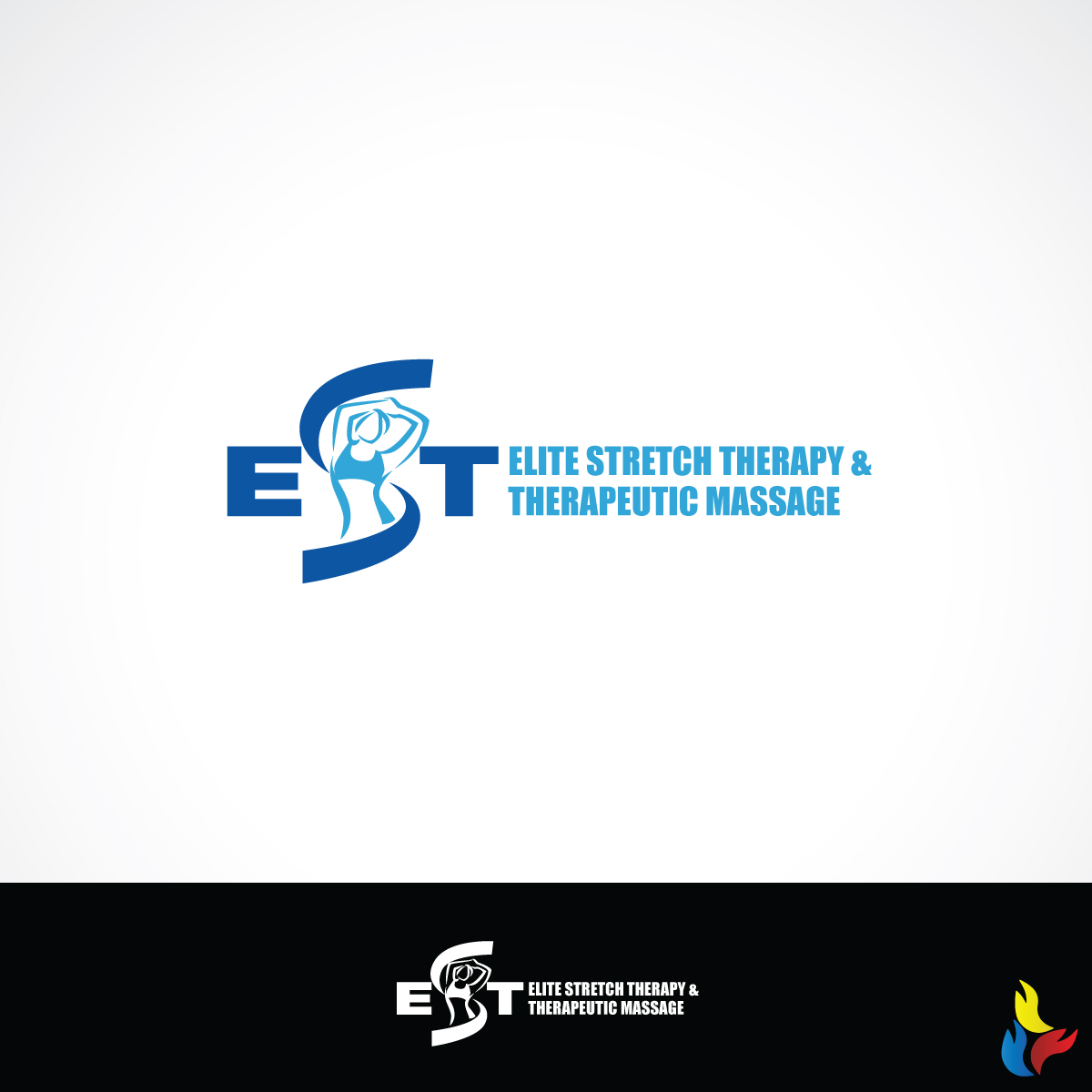 Colorful, Bold, Fitness Logo Design for EST Elite Stretch Therapy ...