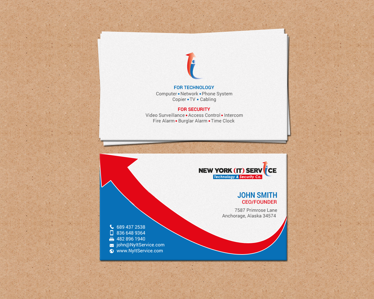 Modern, Elegant, Information Technology Business Card Design for New ...