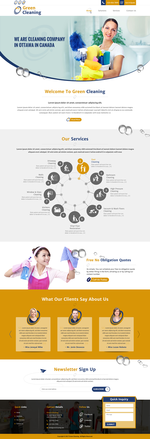 Elegant, Serious, Cleaning Service Web Design for Green Cleaning by ...