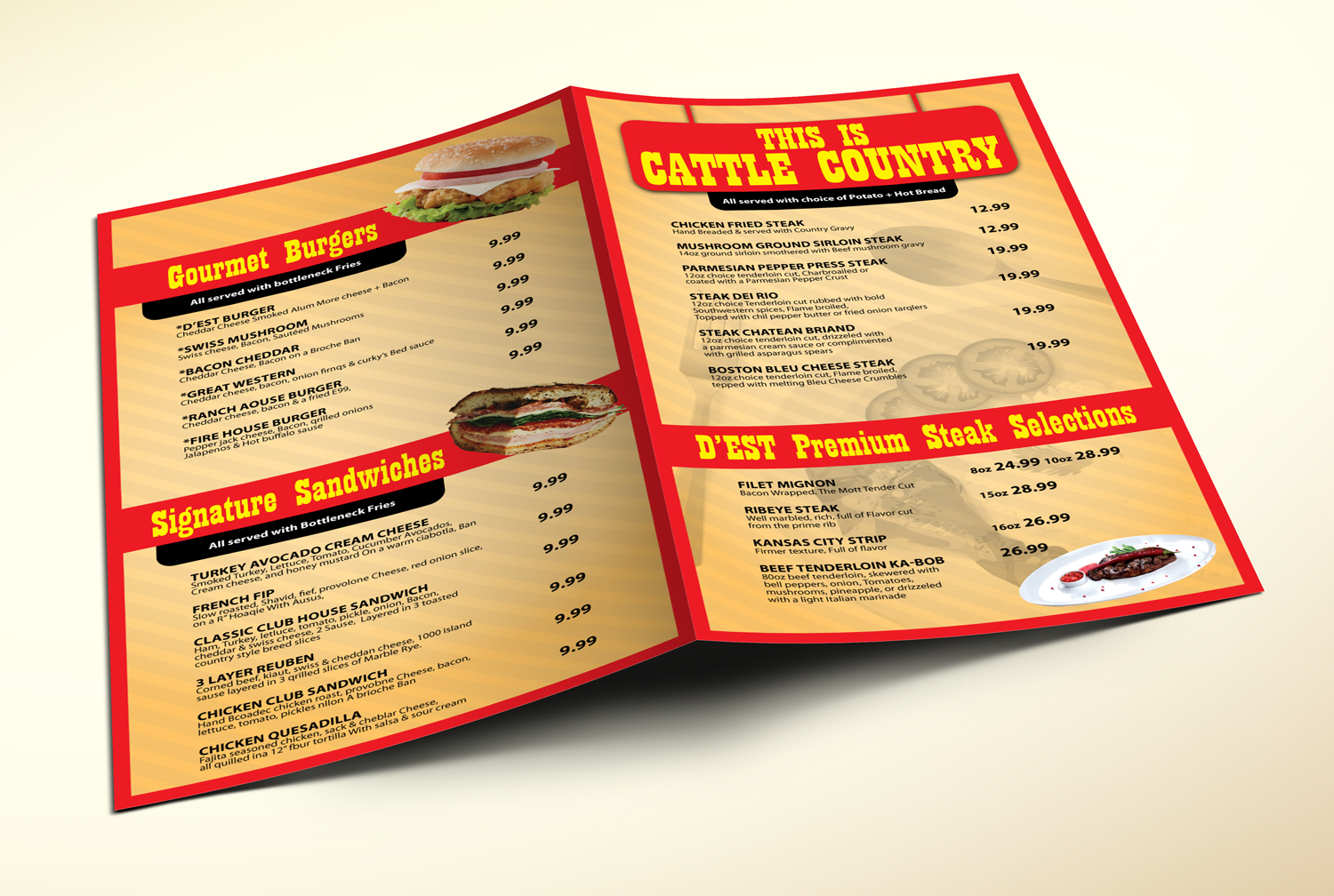 Masculine, Traditional, Restaurant Menu Design for uptown cafe/club d ...