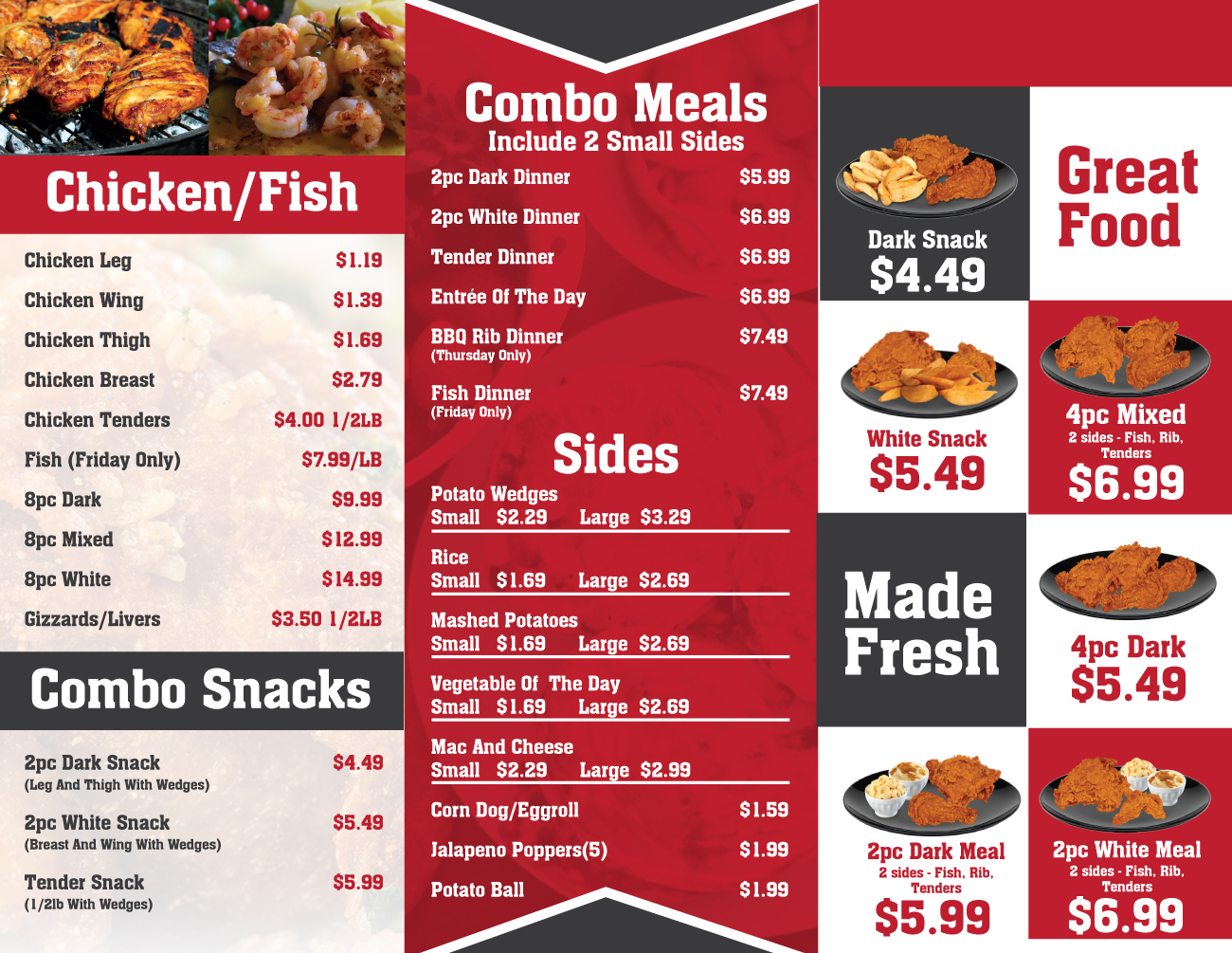 Personable, Colorful, Fast Food Restaurant Menu Design for 49th Street ...