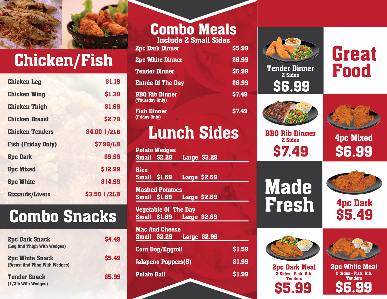 Personable, Colorful, Fast Food Restaurant Menu Design for 49th Street ...