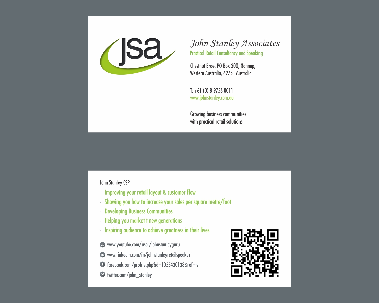 Elegant, Serious, Training Business Card Design for John Stanley ...