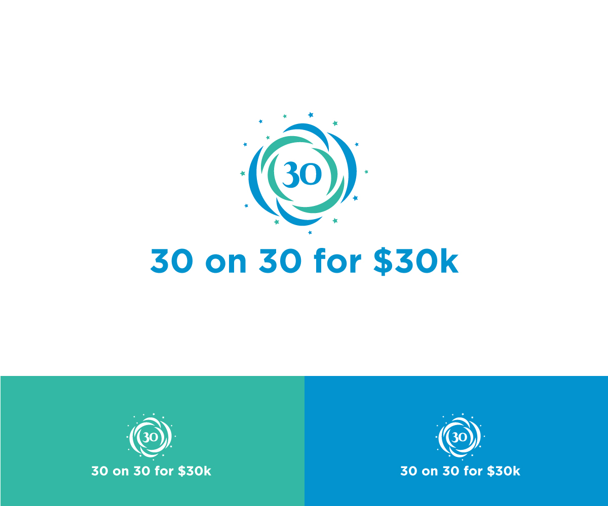 Personable, Colorful, Crowdfunding Logo Design for 30 on 30 for $30k ...