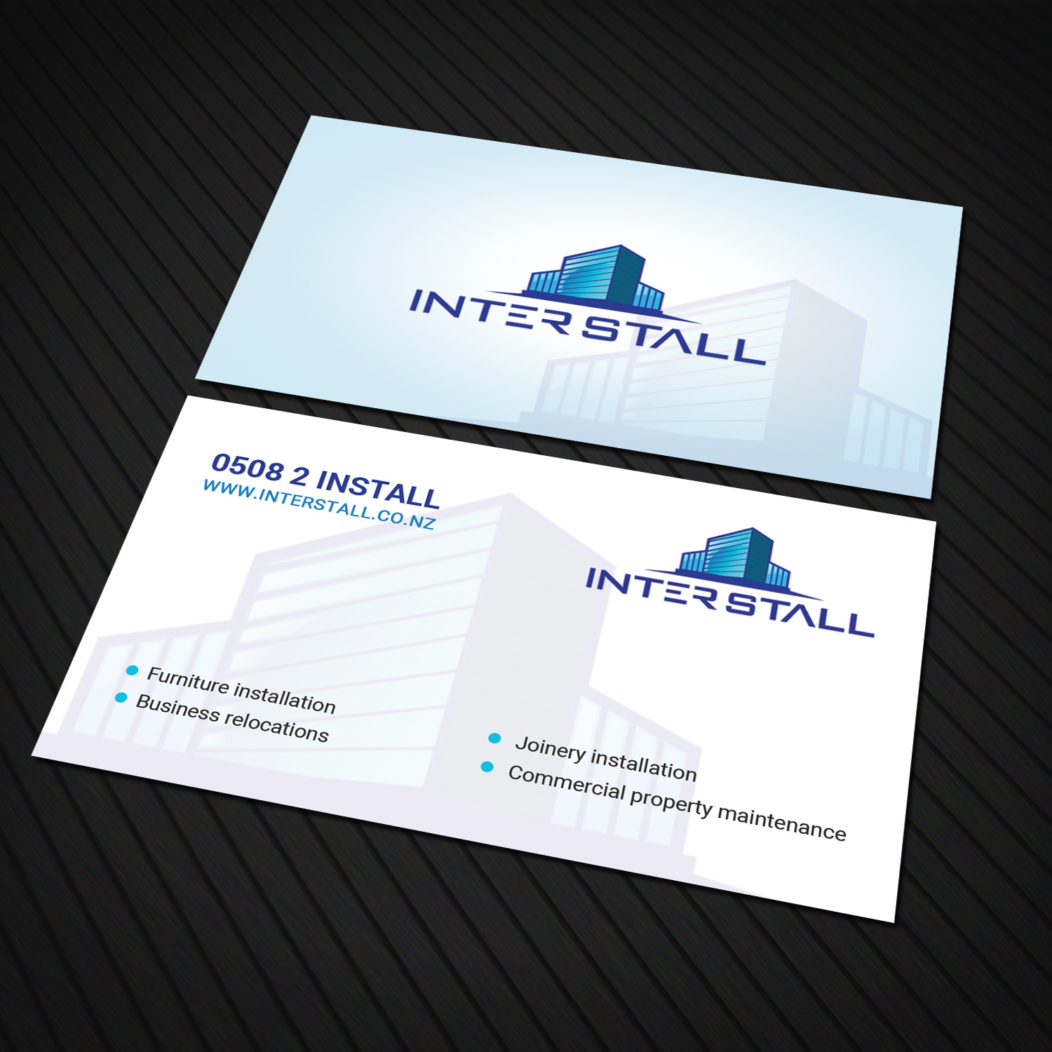 Serious, Modern, Trade Business Card Design for Interstall ltd by ...