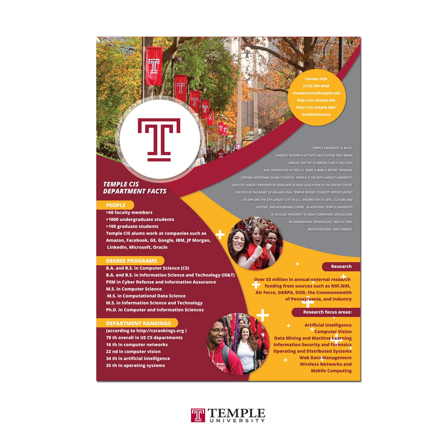 Bold, Serious, Education Flyer Design for Temple University by Rydberg ...