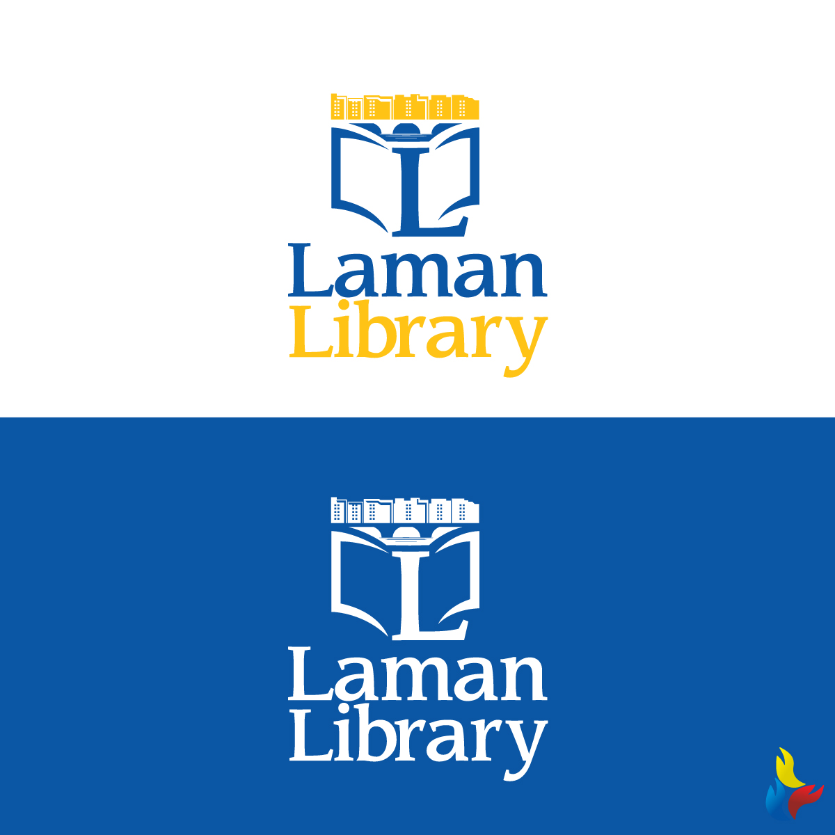 Modern, Elegant, Library Logo Design for Laman Library - or playing off ...