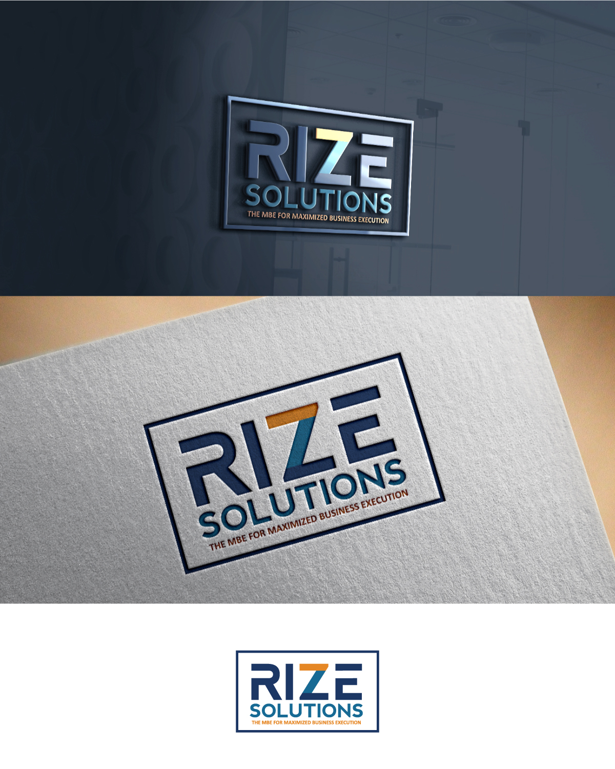Professional, Masculine, Wireless Communication Logo Design for Rize Solutions / tagline ...