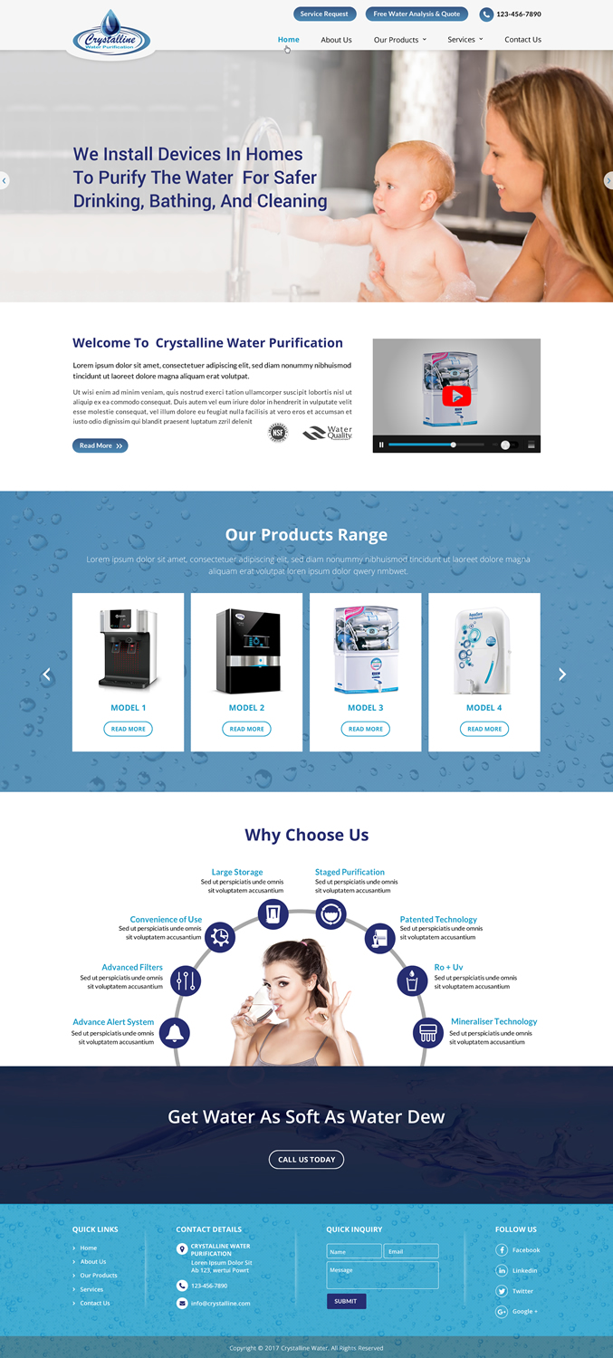 Water Purification Web Design for a Company by Sbss | Design #16784069