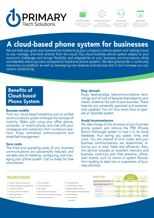 Elegant, Playful, Voip Flyer Design for PRIMARY Tech Solutions by CA ...