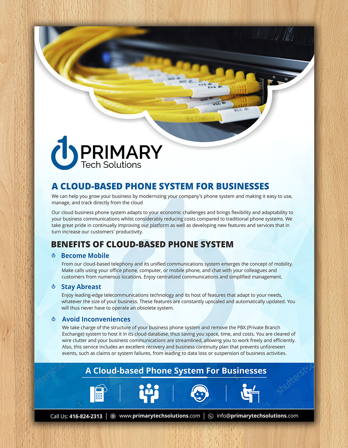 Elegant, Playful, Voip Flyer Design for PRIMARY Tech Solutions by ...