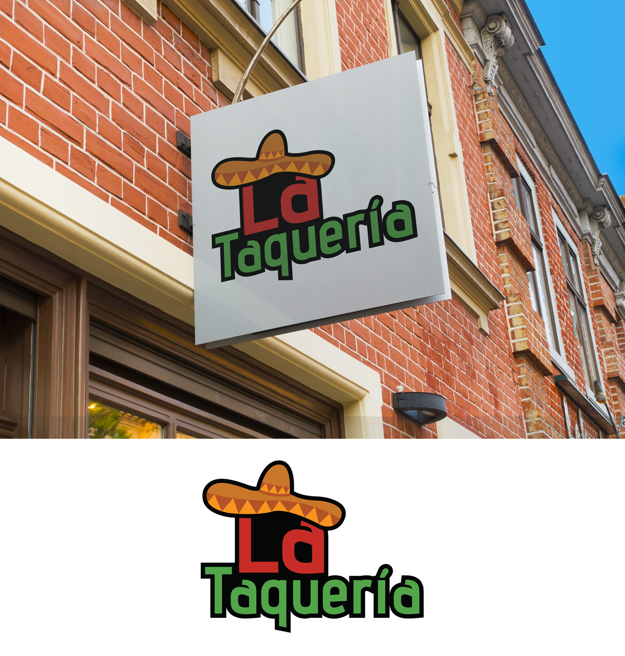 Colorful, Economical, Mexican Café Logo Design for La Taquería TACOS ...