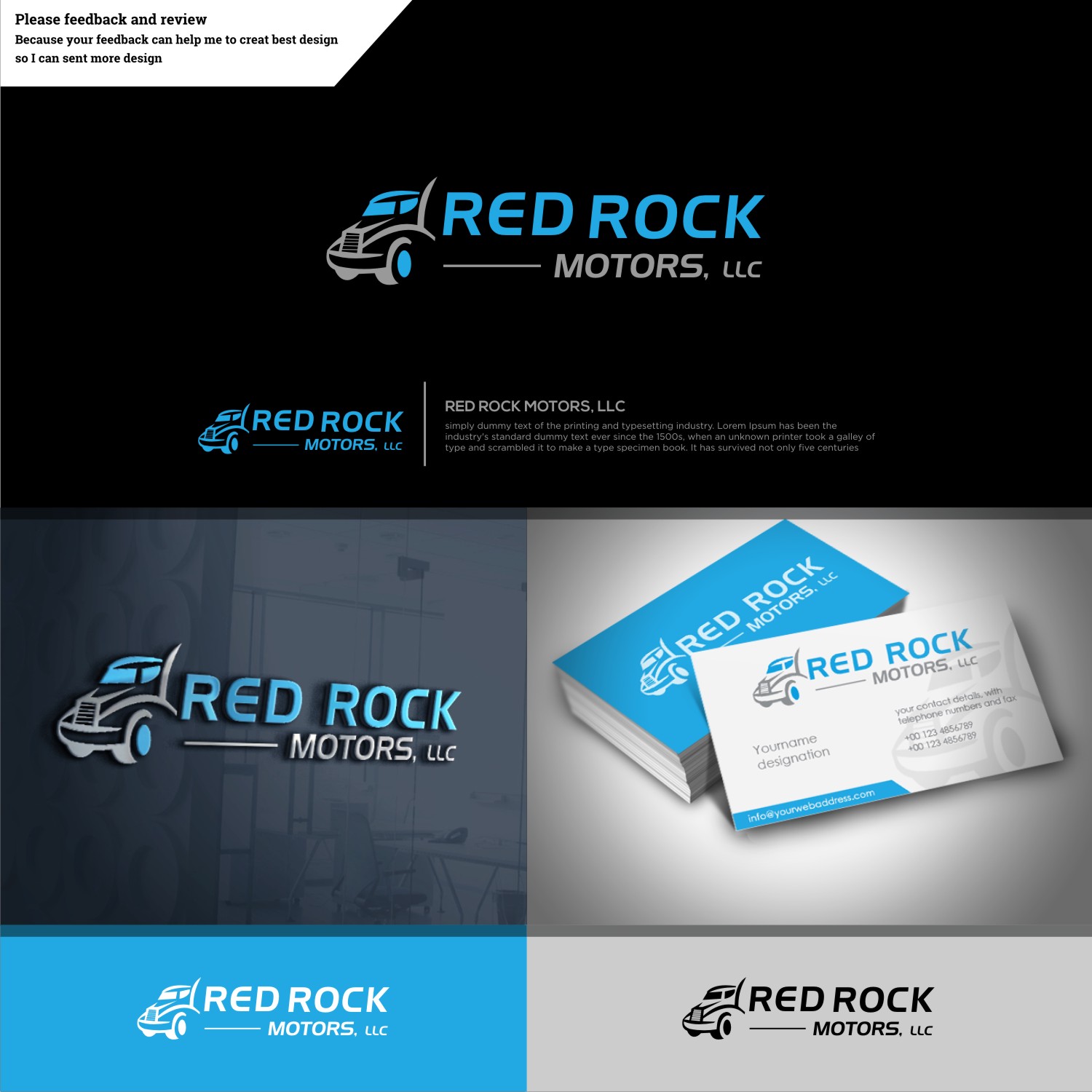 Modern, Upmarket, Car Dealer Logo Design for Red Rock Motors, LLC ...