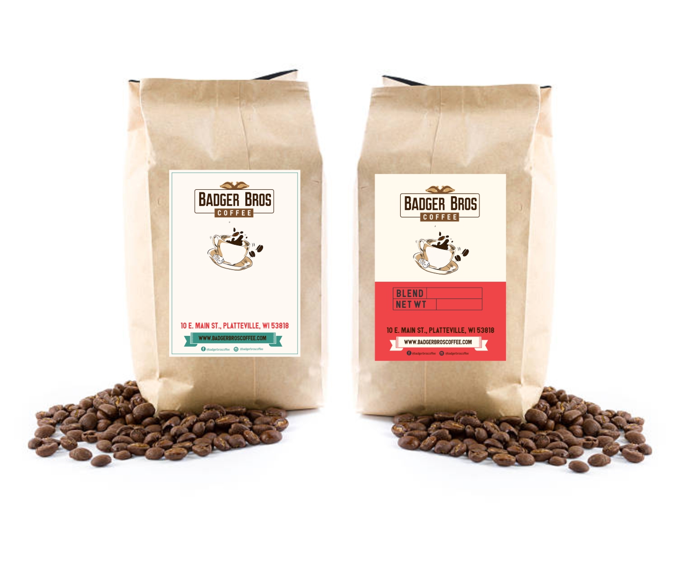 Bold, Playful, Coffee Shop Packaging Design for Badger Bros Coffee by ...