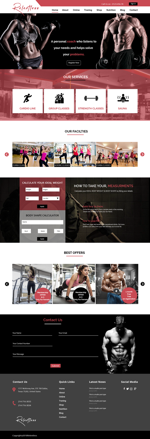 Modern, Bold, Health Web Design for The Relentless Group by Xclusive ...