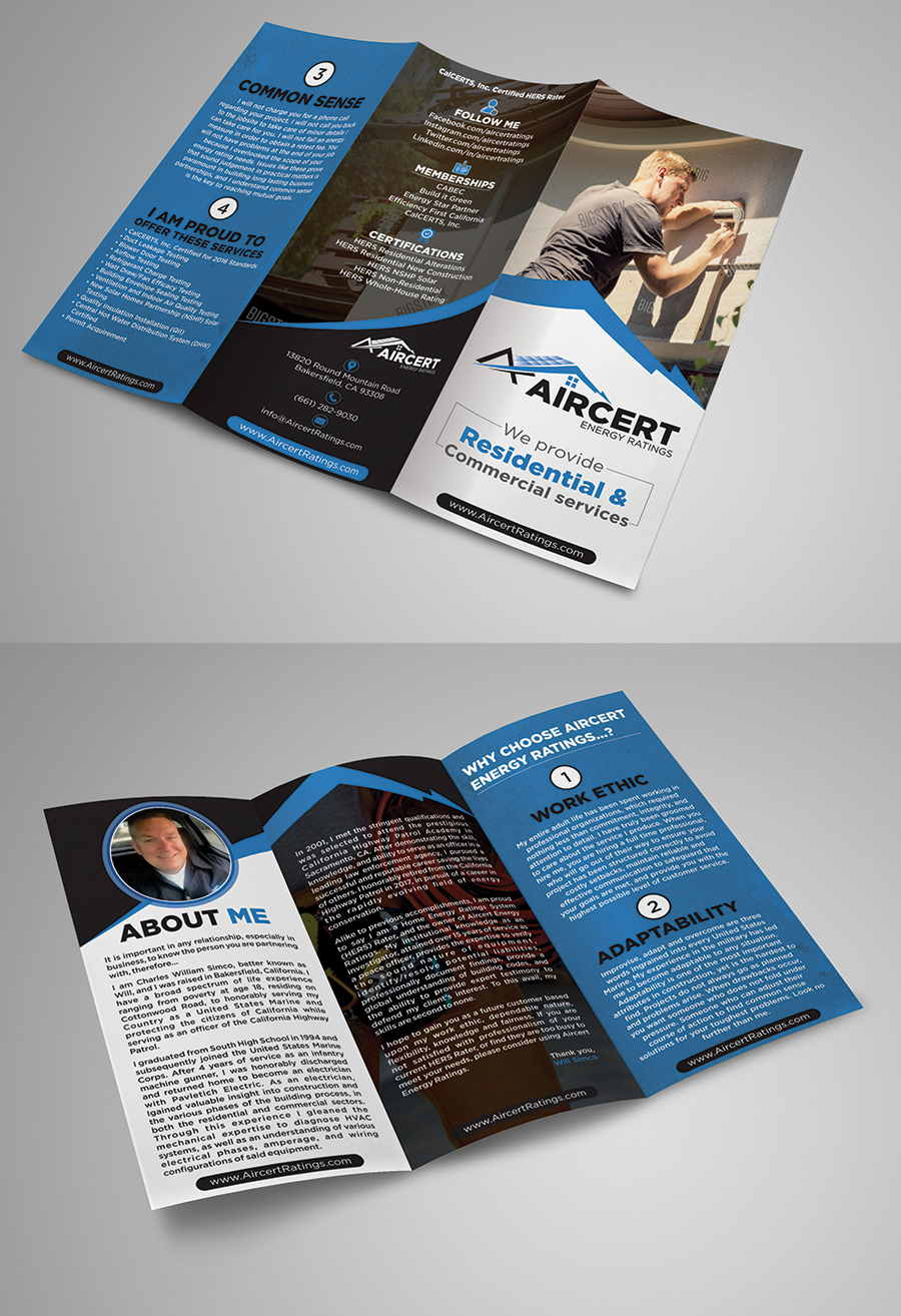 Modern, Professional, Hvac Brochure Design for Aircert Energy Ratings, Inc. by ESolz ...