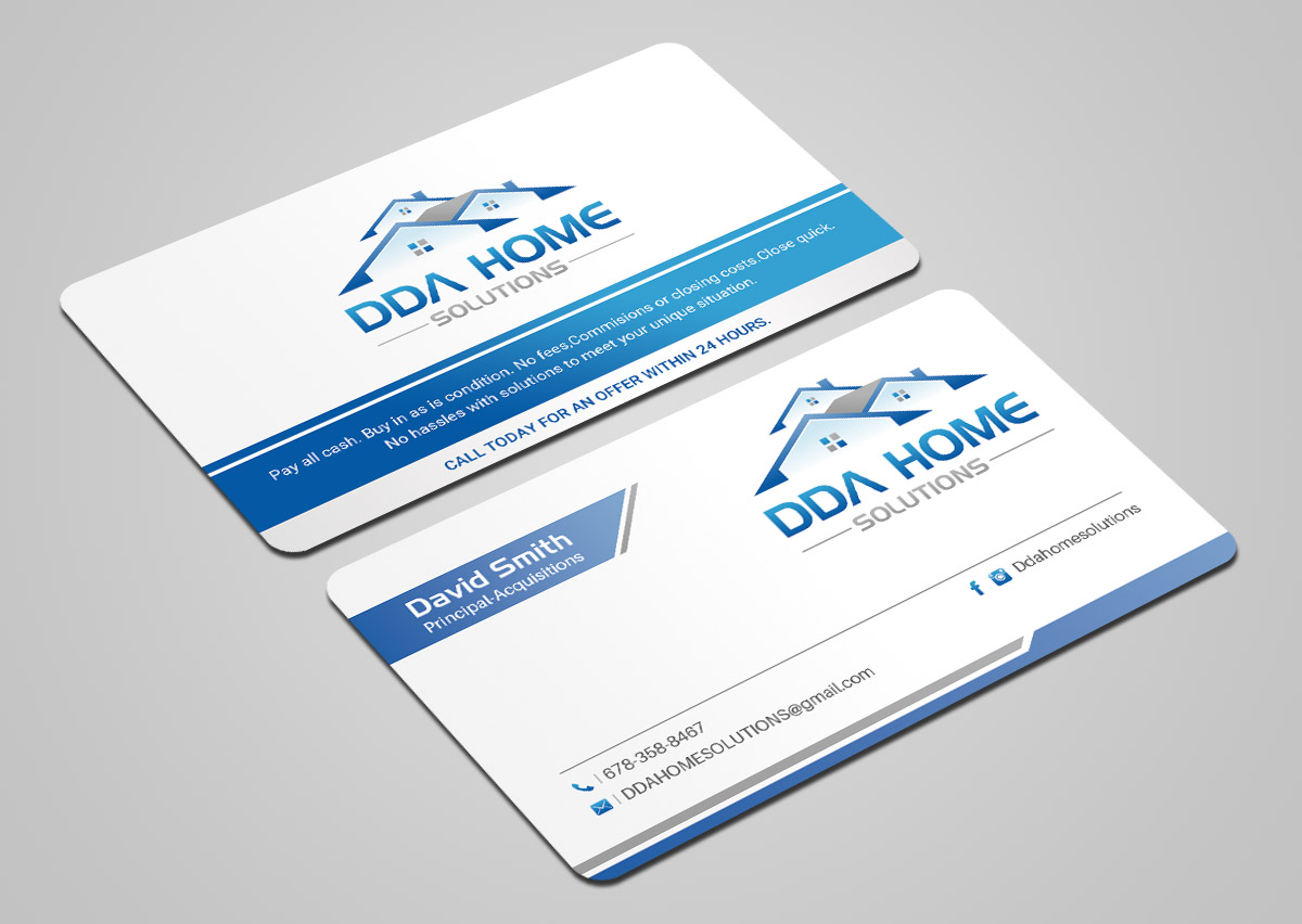 Bold, Modern, Business Business Card Design for DDA Home Solutions LLC ...