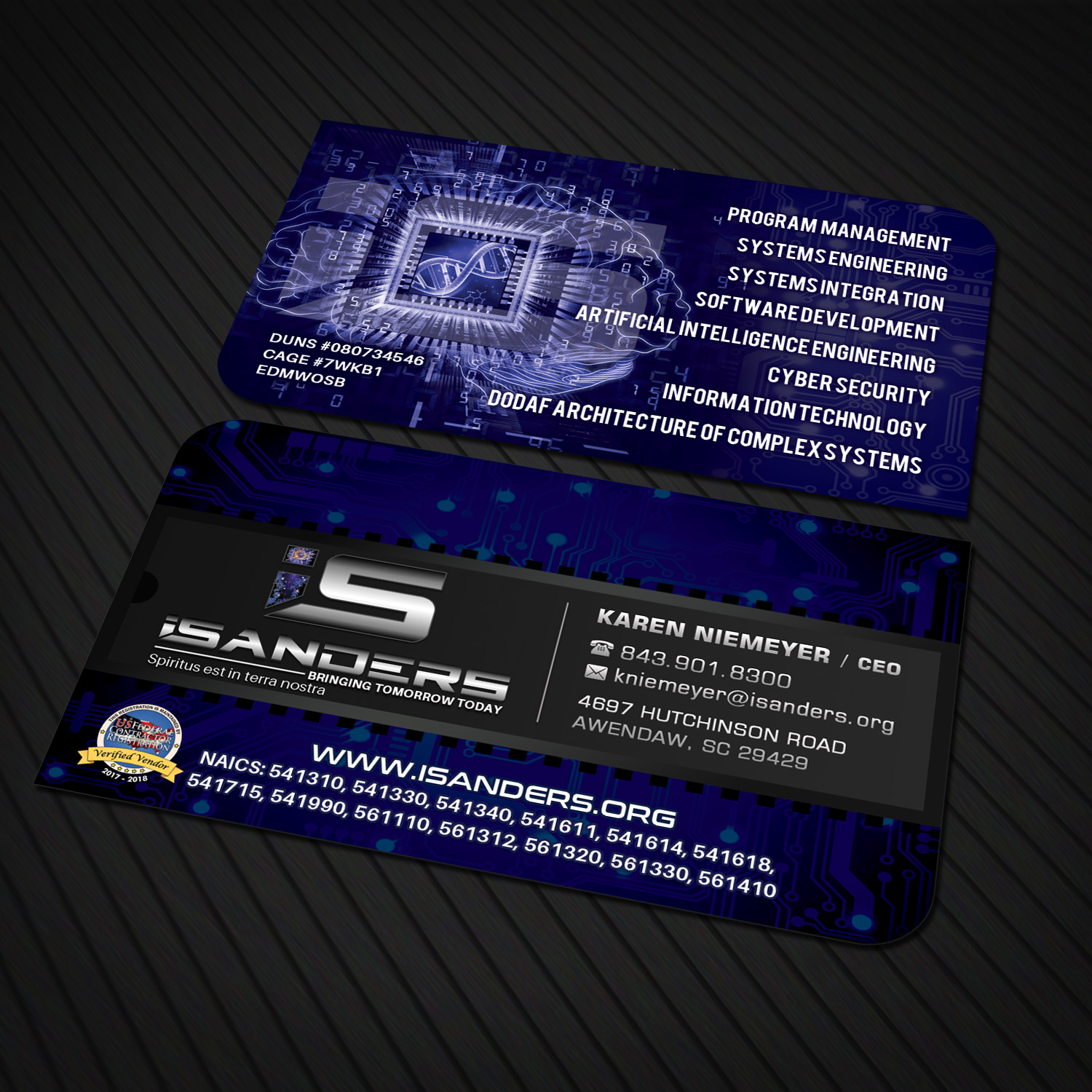 Serious, Modern, Engineering Business Card Design for iSanders ...