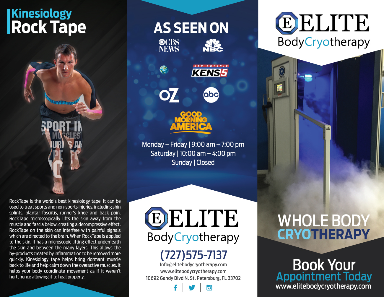 Business Brochure Design for ELITE Body Cryotherapy by Impressive Sol ...