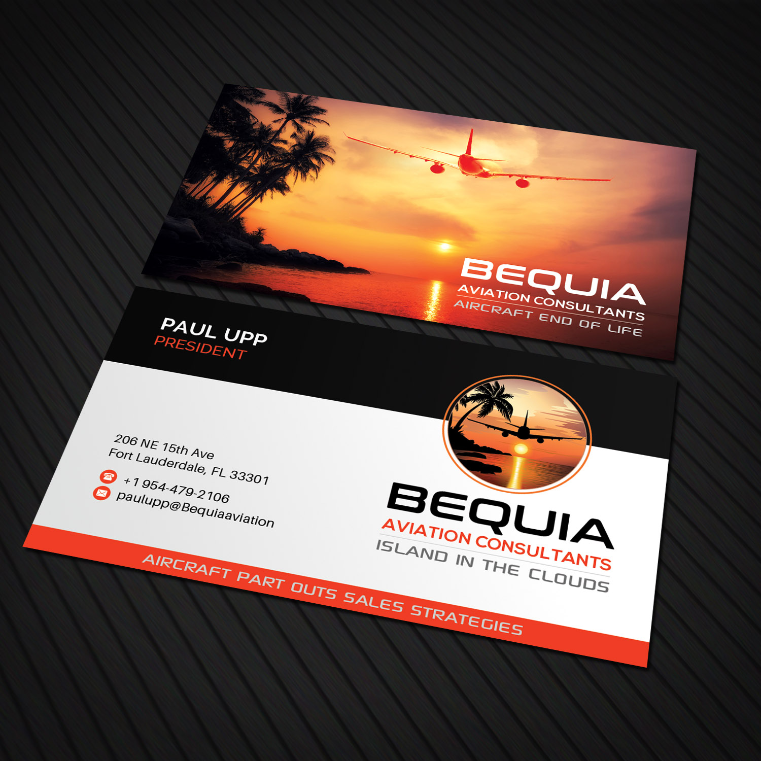 Professional, Upmarket, Aviation Business Card Design for Bequia ...